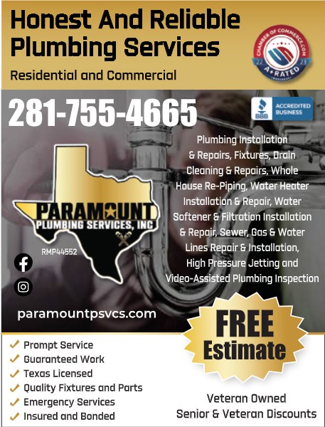 Paramount Plumbing Services, Inc. in Cypress, TX 77433 - (281) 7...